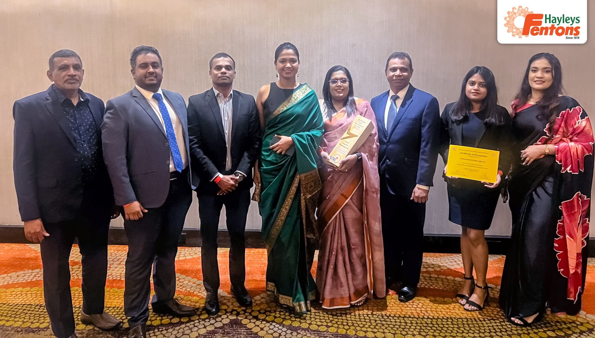 SLITAD recognises Hayleys Fentons with Gold Award for exceptional ...